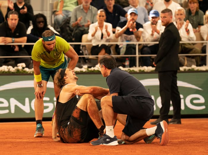 Rafael Nadal in French Open final after Alexander Zverev injury ...
