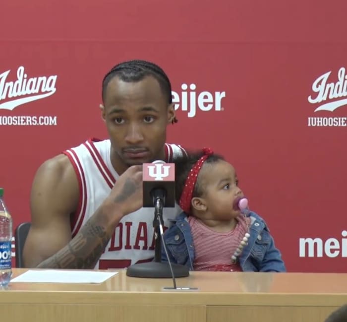 Indiana's Tamar Bates Scores 17, Daughter Leilani Wins Halftime Baby ...