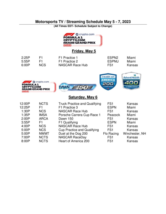 Get ready to hit the gas with this weekend's racing schedule! - Auto ...