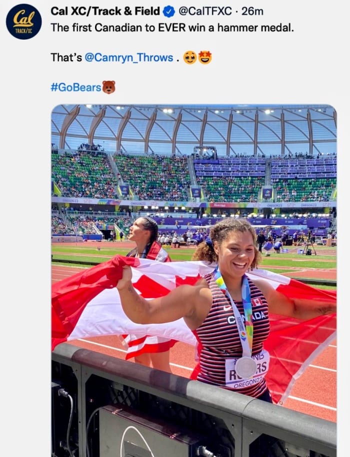 World T&F Championships: Camryn Rogers Wins Silver Medal in Hammer ...