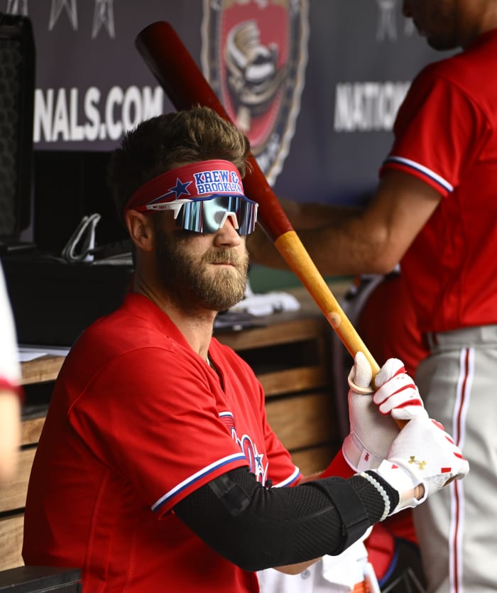 WATCH: Phillies Fan Catches Bat; Presented Bryce Harper Bat by Mickey ...