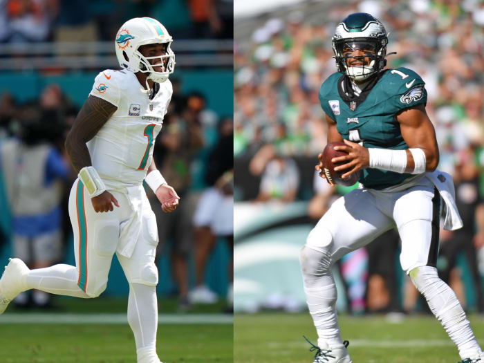 Philadelphia Eagles' Jalen Hurts, Miami Dolphins' Tua Tagovailoa on Collision Course in Week 7 ...