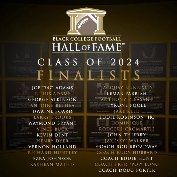 Black College Football Hall Of Fame's Class Of 2024 Finalists - HBCU Legends