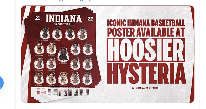 Indiana Basketball Schedule Posters Available at Hoosier Hysteria ...