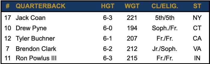 Notre Dame Post-Spring Depth Chart - Offense - Sports Illustrated Notre Dame Fighting Irish News ...