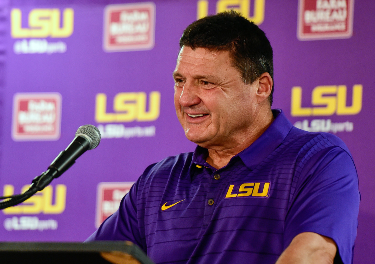 Ed Orgeron holds press conference to preview season opener against Georgia Southern - Sports ...
