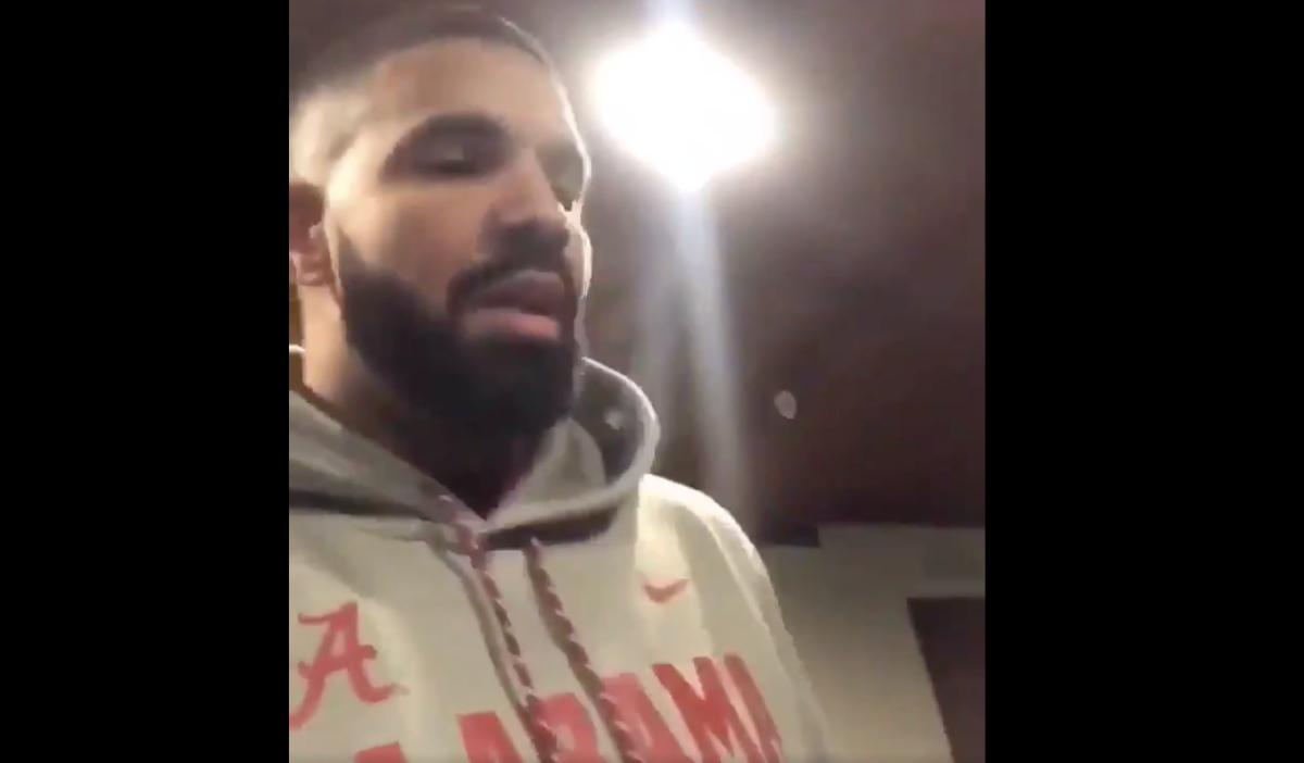 Video: Drake wears Alabama apparel ahead of CFP title game - Sports ...