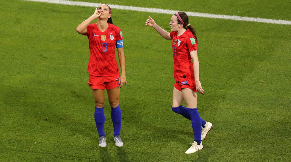 Alex Morgan celebration: Sips tea after goal vs England (video ...