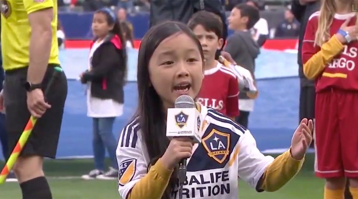 Malea Emma sings national anthem at Galaxy opener (VIDEO) - Sports ...