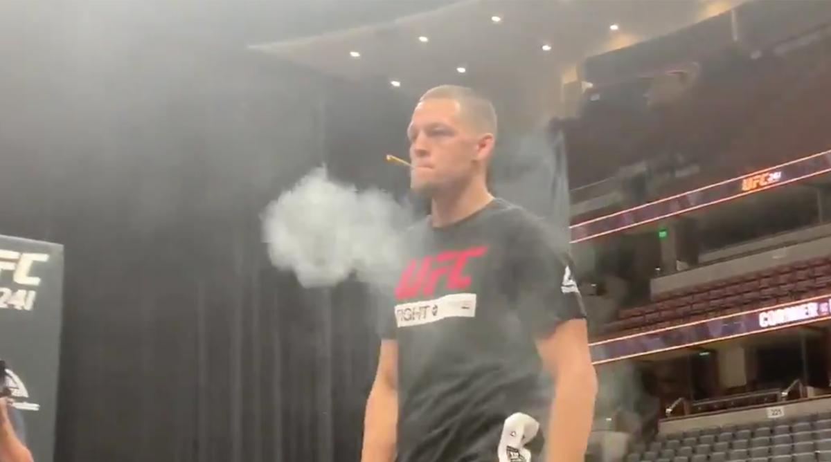 Nate Diaz smokes CBD at UFC 241 ahead of Pettis matchup (video ...