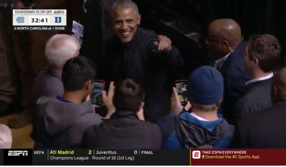 Duke vs UNC: Barack Obama attends basketball rivalry game - Sports ...