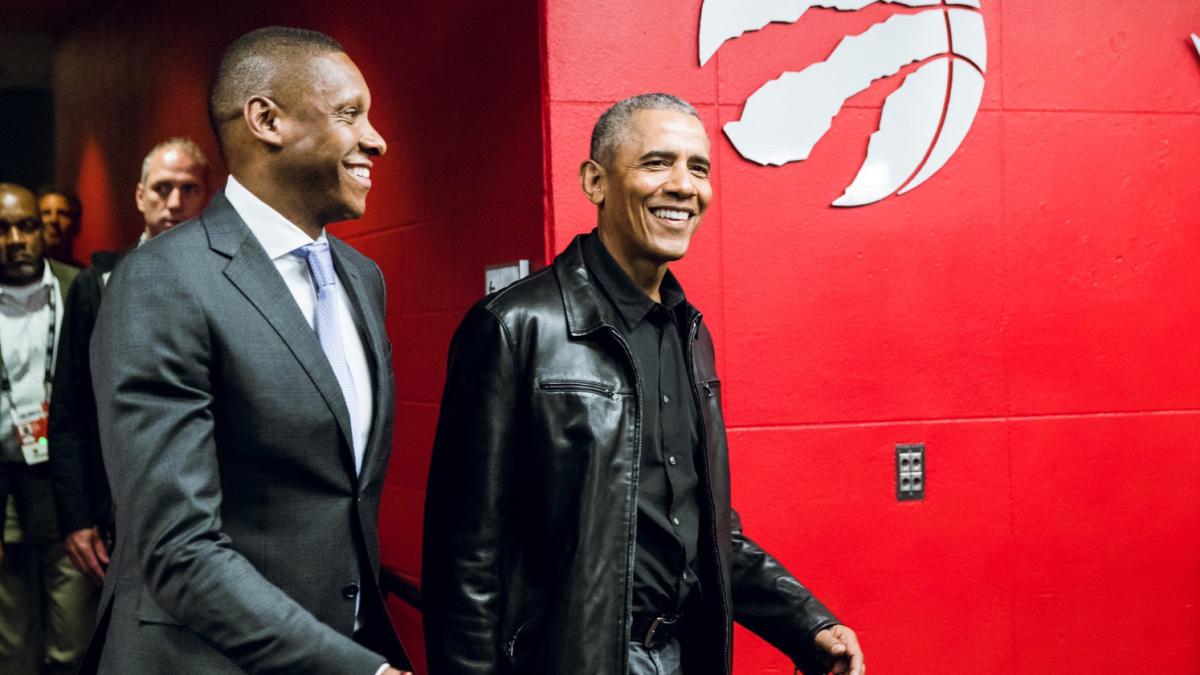 Barack Obama attends Warriors-Raptors, meets Drake before NBA Finals ...