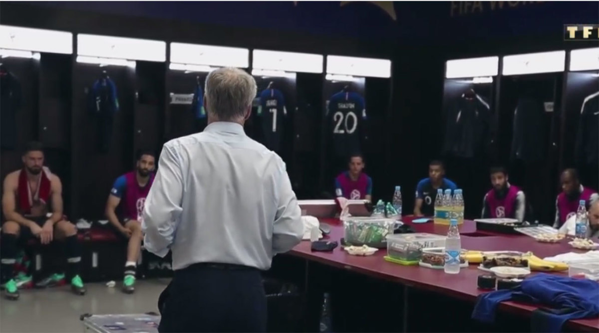 Didier Deschamps gives halftime speech at World Cup final (video ...