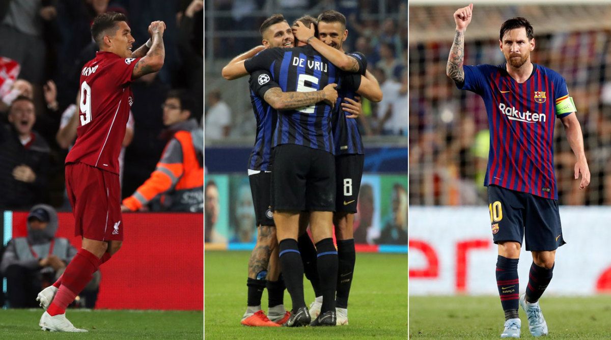 Champions League: Liverpool, Inter win late; Messi nets hat trick ...