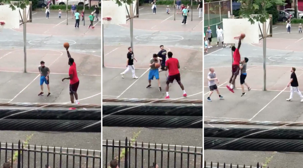 Joel Embiid dunk video: Sixers C at Philly park - Sports Illustrated