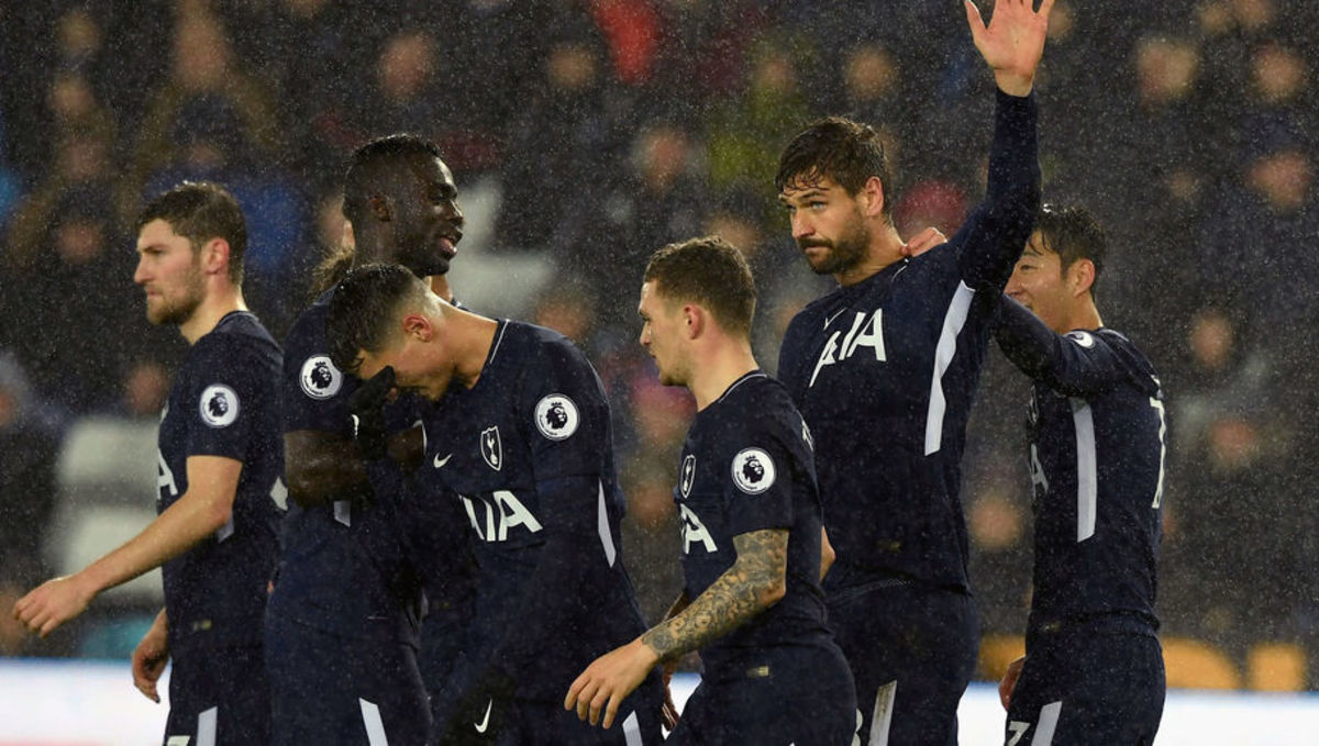 Swansea 0-2 Tottenham: Spurs grind out win in stormy conditions ...