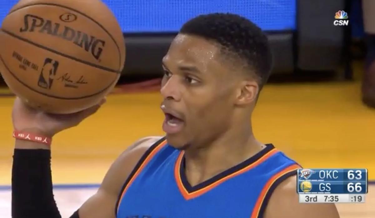 Thunder's Russell Westbrook travels vs Warriors (video) - Sports ...