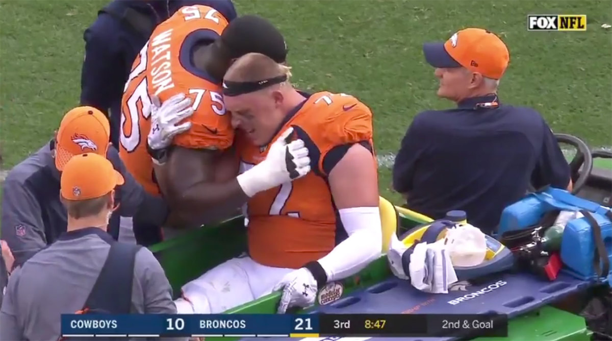 Garett Bolles injured: Broncos tackle cries upon leaving the field ...