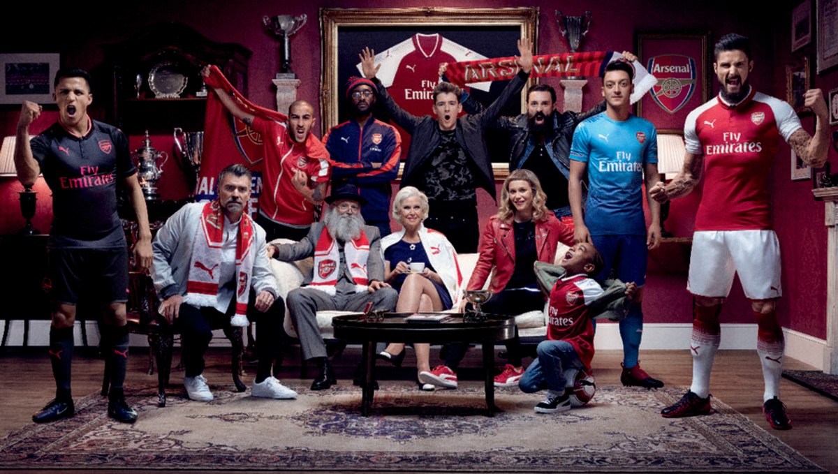 PHOTOS: Arsenal Launch New Blue PUMA Away Strip to Complete 2017/18 Kit ...