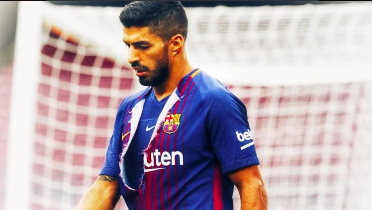 PHOTO: Barcelona Forward Luis Suarez Rips His Own Shirt Off After ...