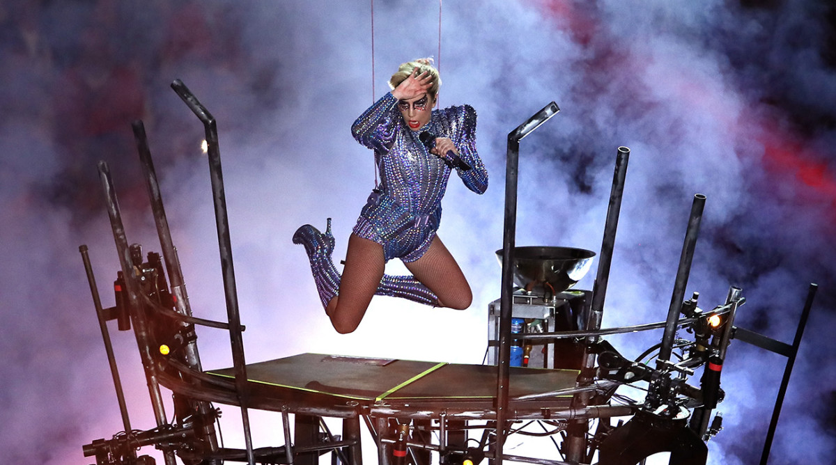 Lady Gaga enters Super Bowl halftime show on roof of stadium - Sports ...