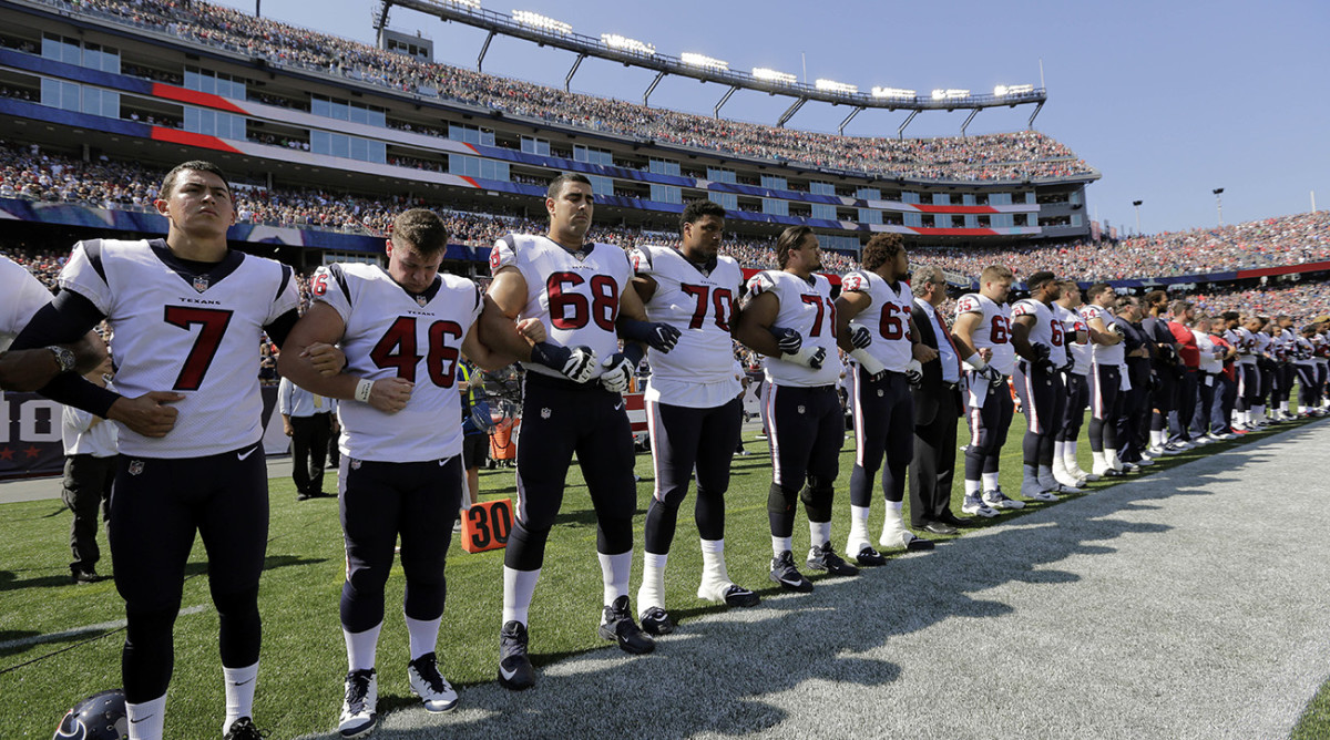 Houston Texans Protest: Players lock arms during anthem - Sports ...