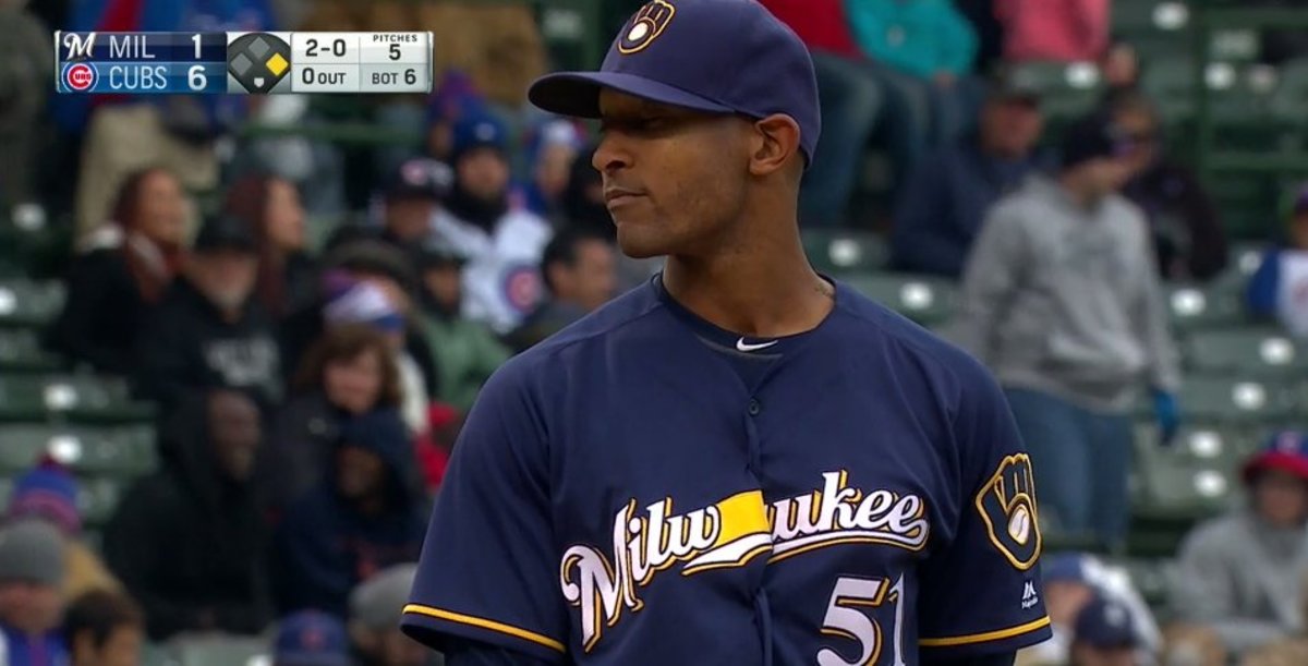 Brewers vs Cubs: Sam Freeman buttons jersey wrong (photo) - Sports ...