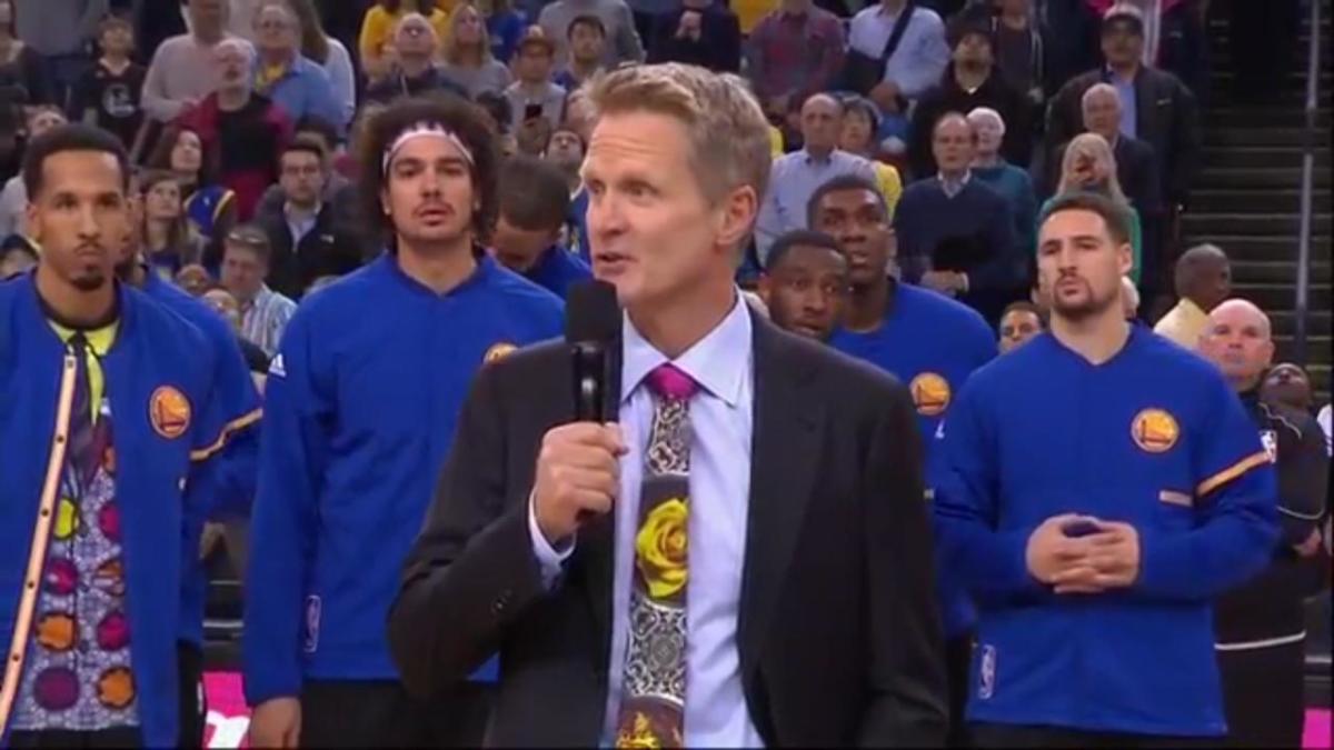 Steve Kerr leads pregame ‘moment of joy’ for Craig Sager - Sports ...