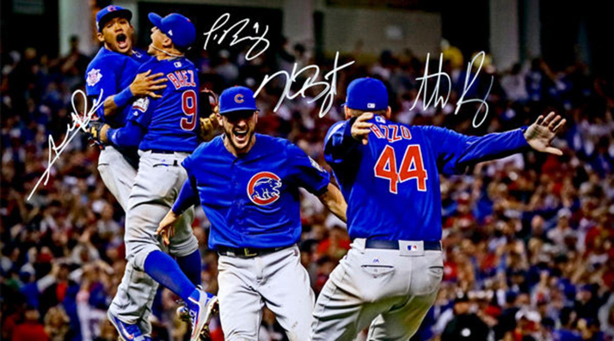 Chicago Cubs World Series Autographed Celebration photo - Sports ...