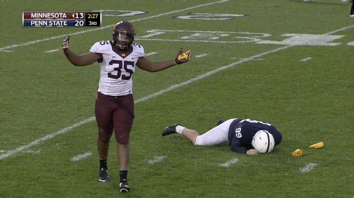 Penn State kicker Joey Julius hit with cheap shot by Minnesota - Sports ...