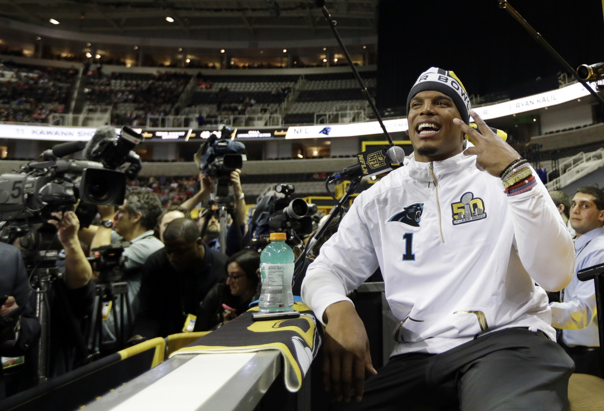 Cam Newton freestyle raps at Super Bowl Media Day (video) - Sports ...