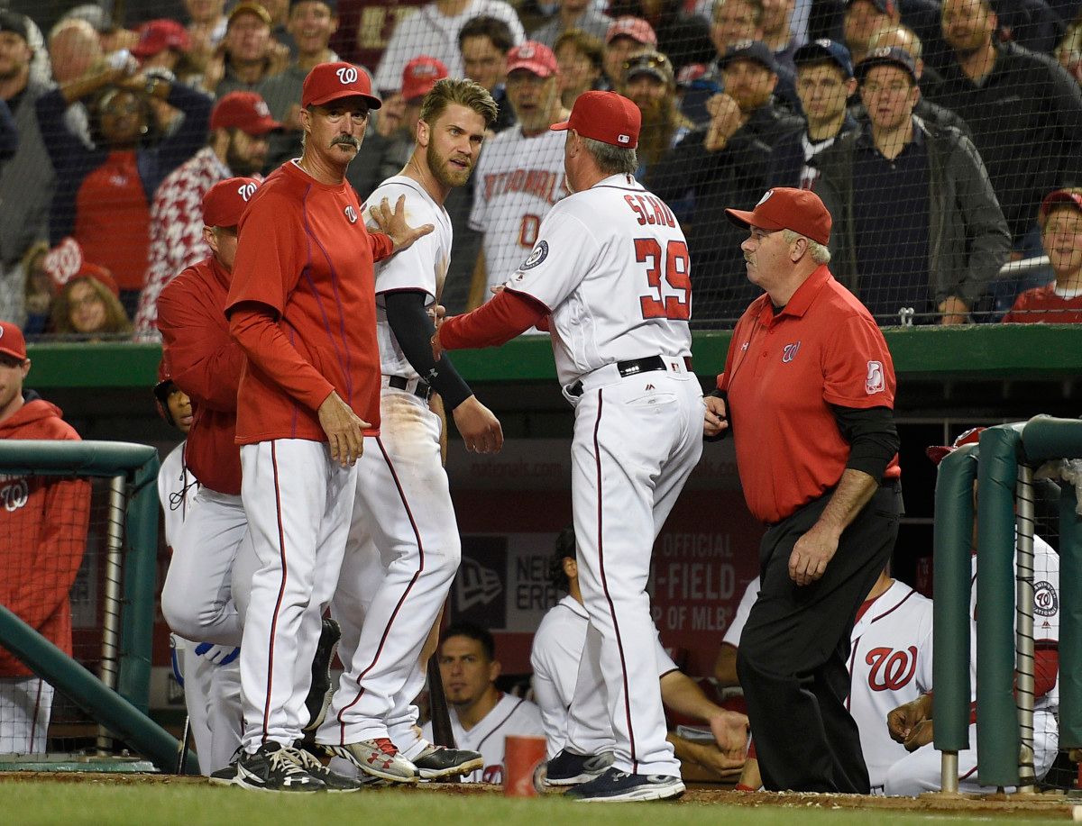 MLB reviewing Harper's confrontation with ump after ejection - Sports ...