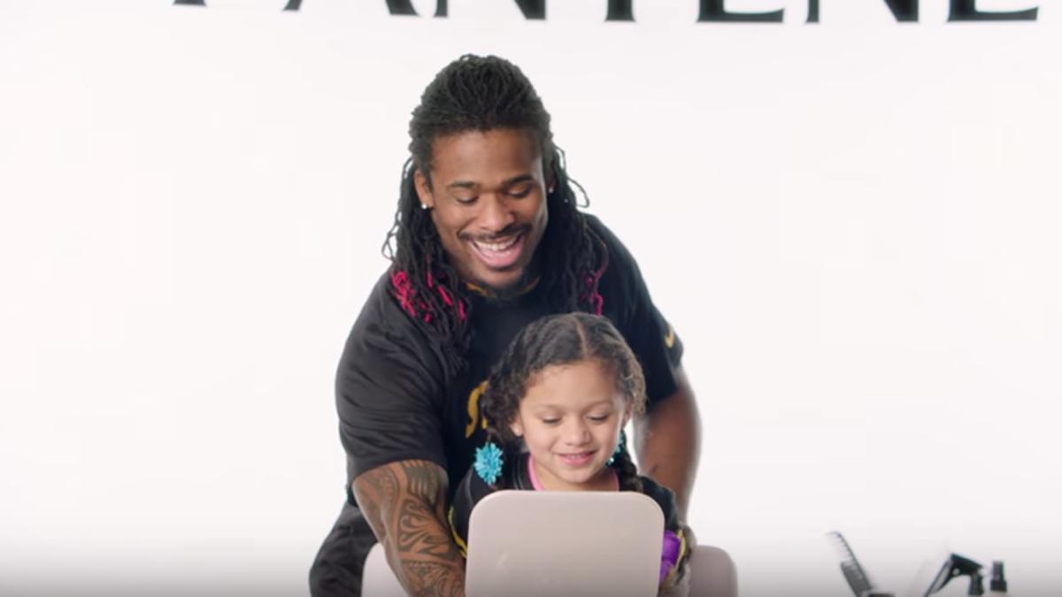 DeAngelo Williams and daughter in Pantene Super Bowl commerical ...