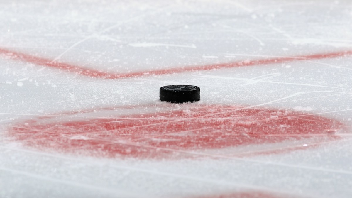 Hockey Puck Sliding On Ice