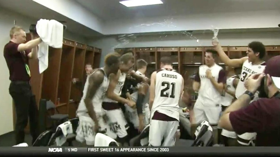 Watch: Texas A&M crushes postgame locker room celebration - Sports ...