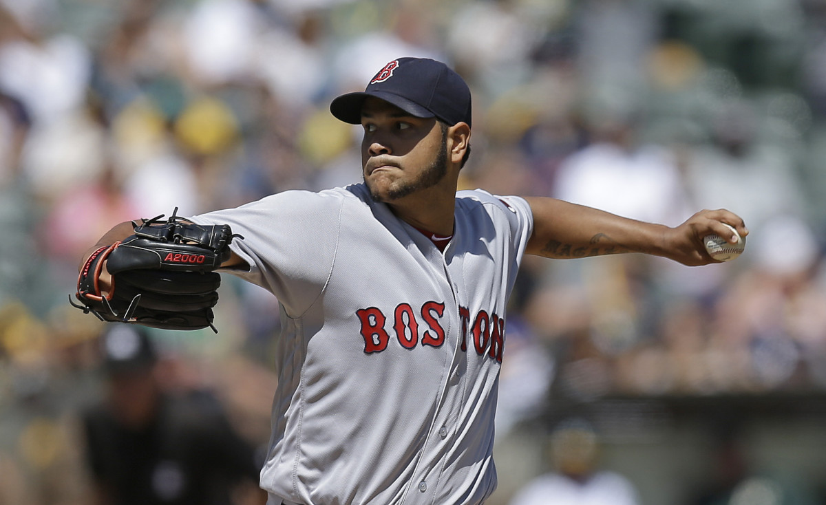 Red Sox pitcher Rodriguez hasn't allowed a hit against A's - Sports ...