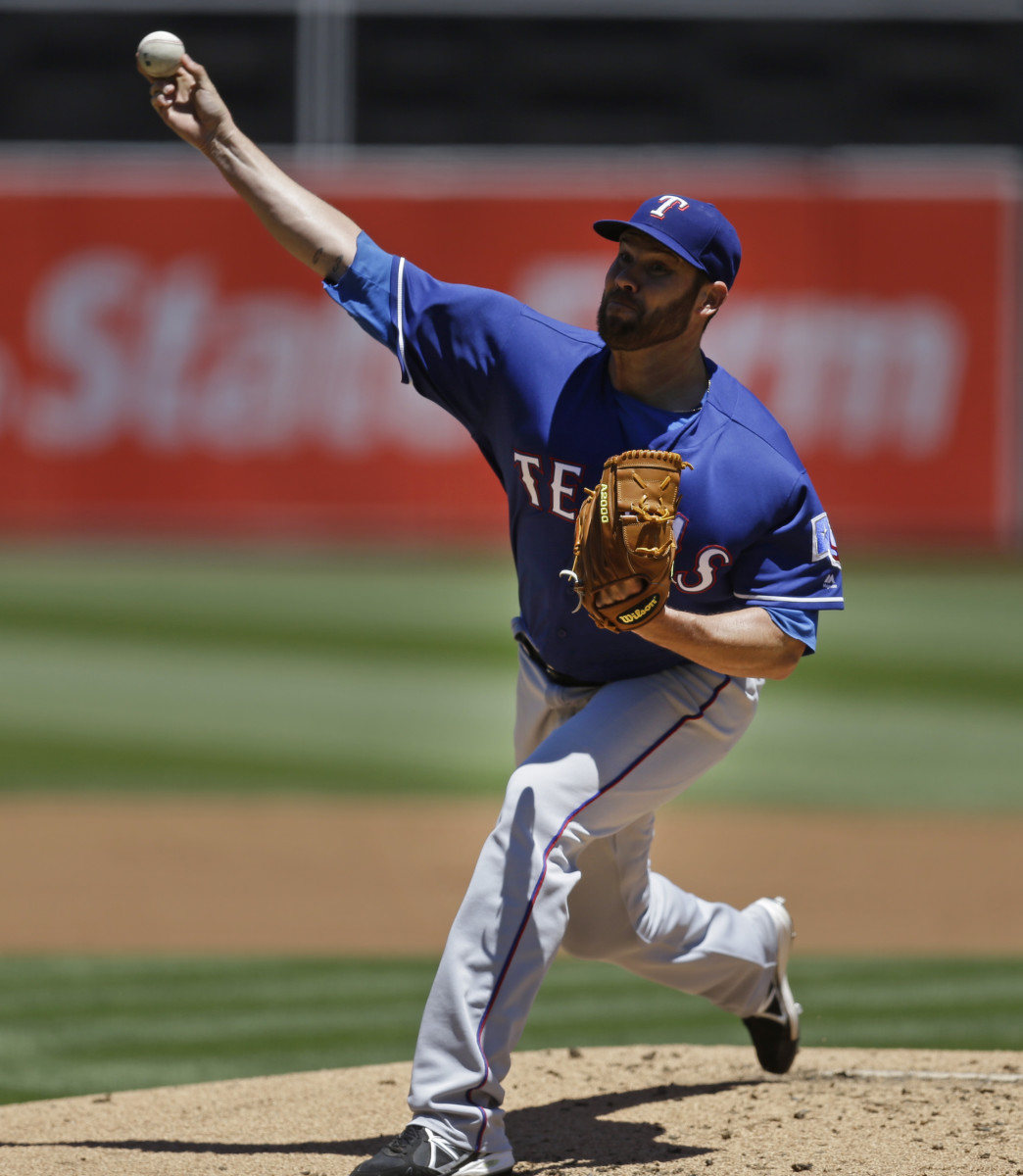 Rangers' Lewis pitching perfect game thru 6 innings vs A's - Sports ...