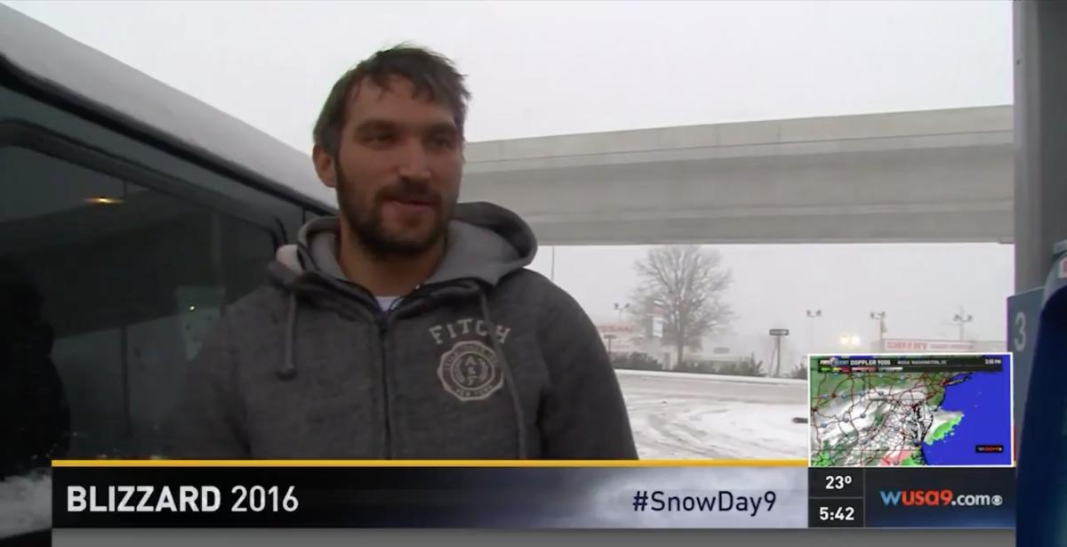 Washington D.C. local TV interviews Alex Ovechkin about snowstorm ...