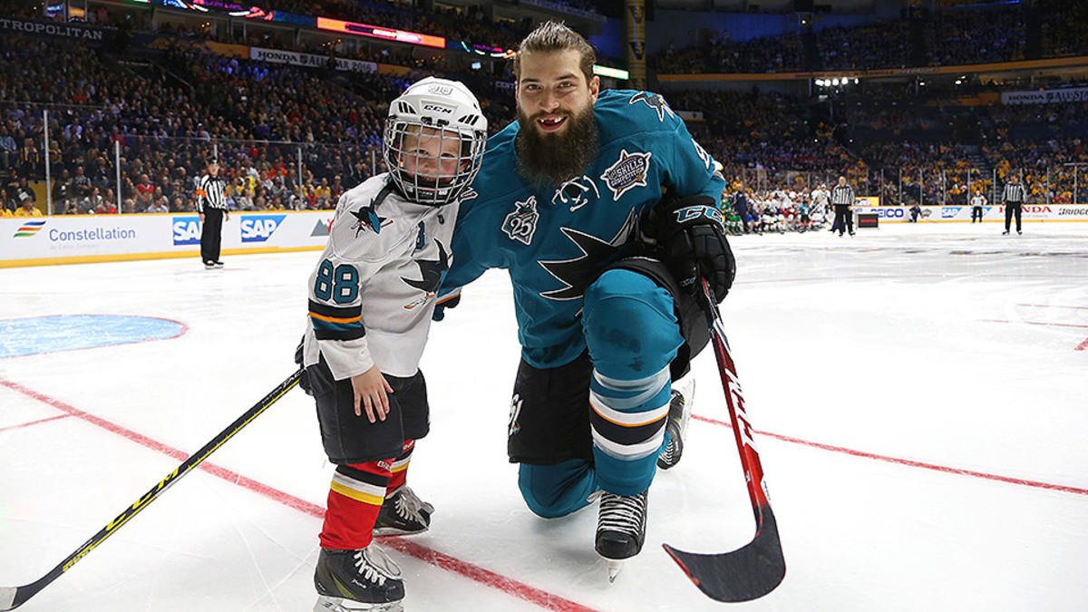 Video: Brent Burns’ son scores, celebrates at skills competition ...