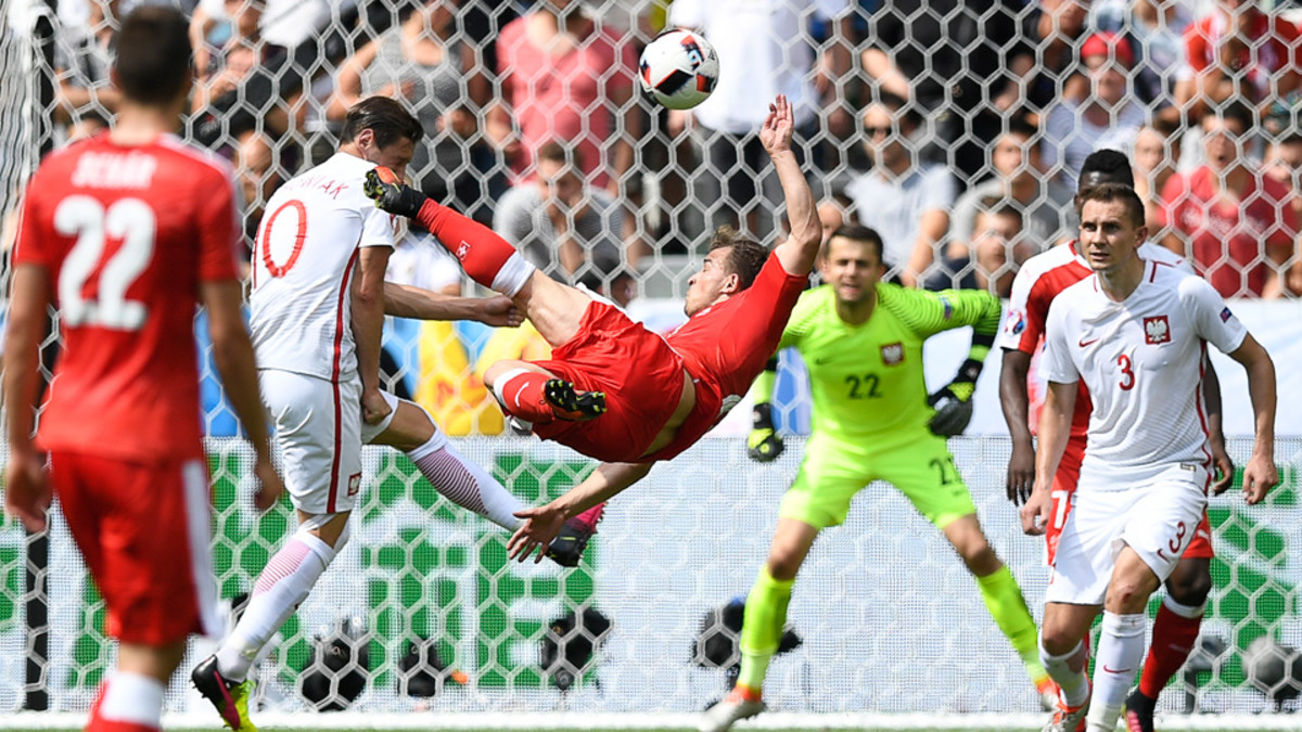 Xherdan Shaqiri bicycle kick goal: Switzerland vs Poland video - Sports ...