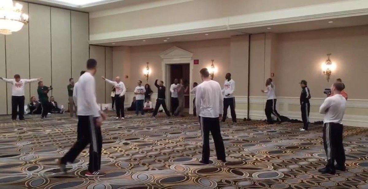 Miami basketball: Sweet 16 prep with ballroom baseball (video) - Sports ...
