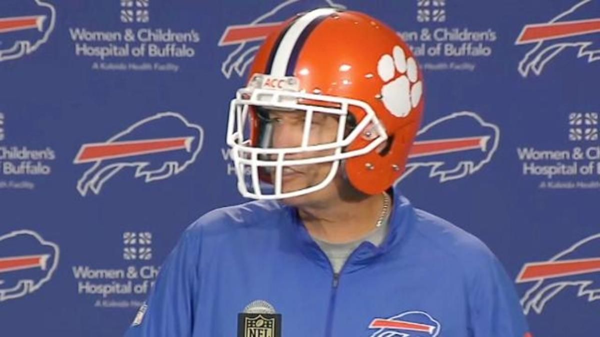 Rex Ryan wears a Clemson helmet to a press conference - Sports Illustrated