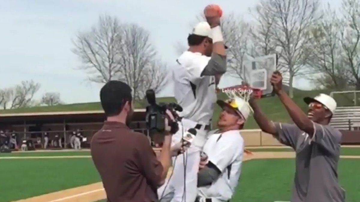 Lehigh pitcher posterized by teammate during interview - Sports Illustrated