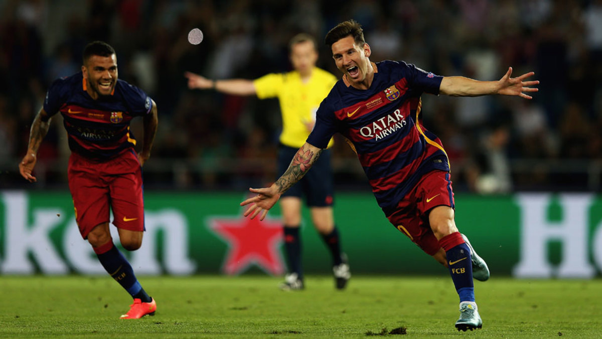 Messi free kick video: Barcelona star scores 2 in UEFA Super Cup ...