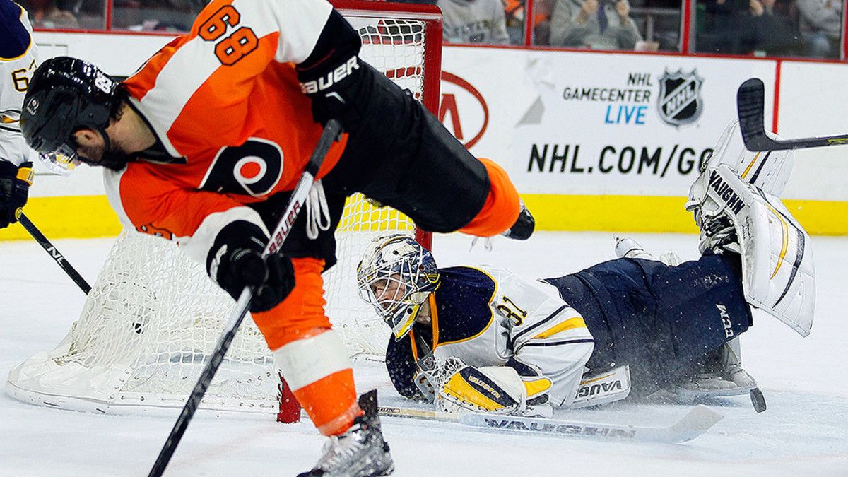 Video: Sabres goalie Chad Johnson makes swiping save in overtime ...