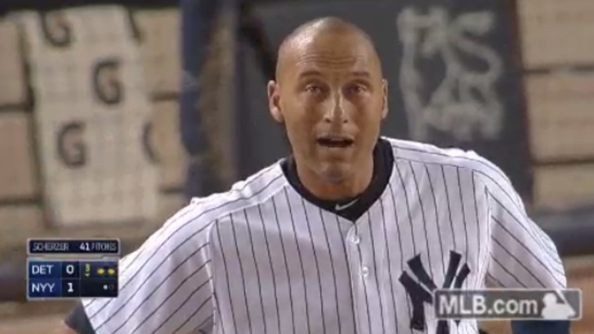 New York Yankees' Derek Jeter is impressed by Detroit Tigers outfielder ...