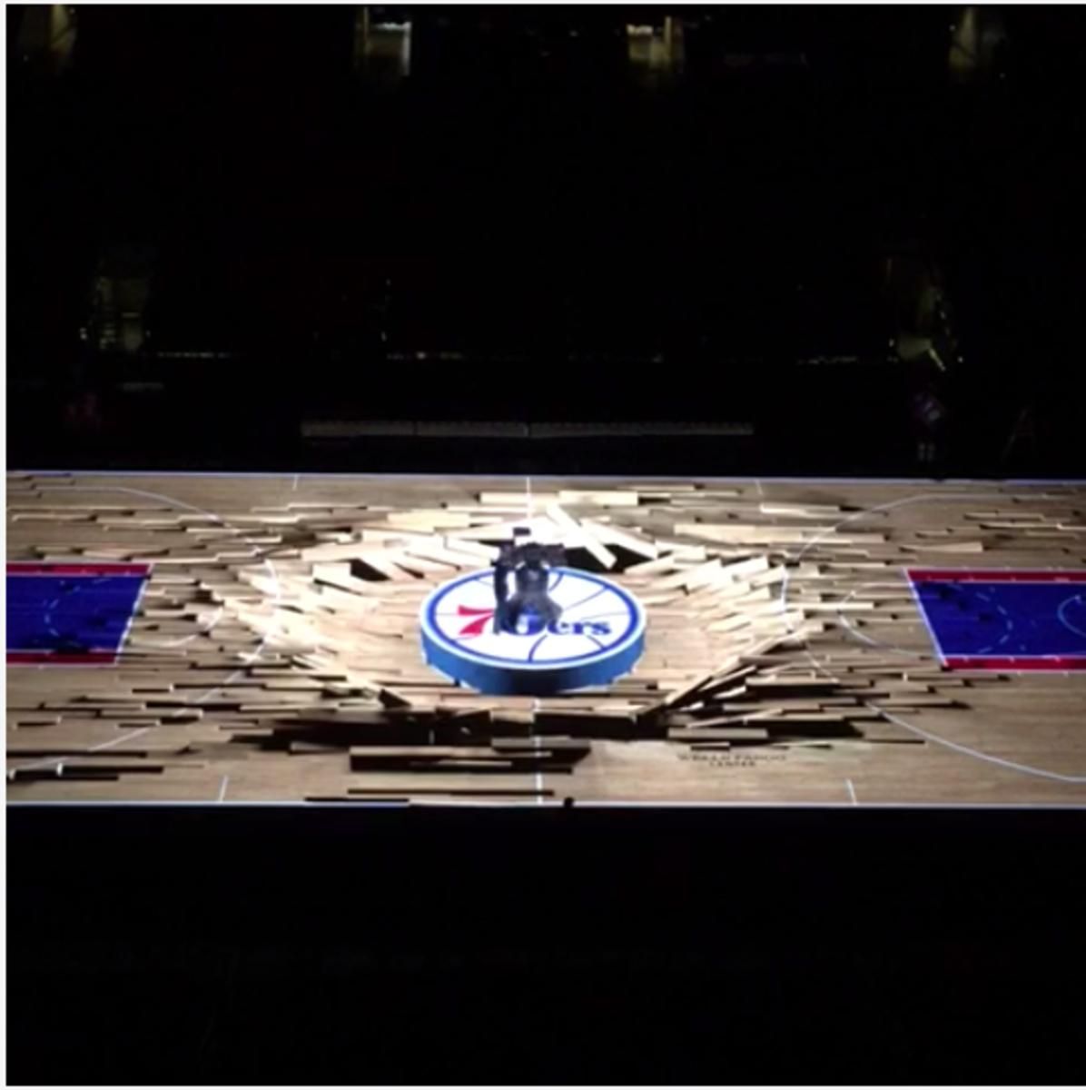 Philadelphia 76ers 3D floor animation at Wells Fargo Center is awesome ...