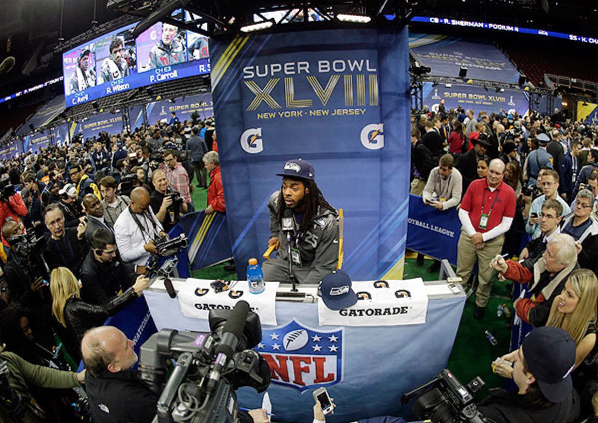 Richard Sherman talks NFC title game, teammates and more at Super Bowl ...