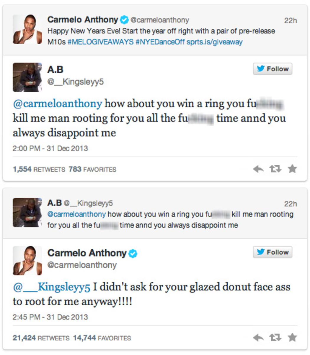 Carmelo Anthony Tweets About Fan's "Glazed Donut Face," Sparks a Meme ...