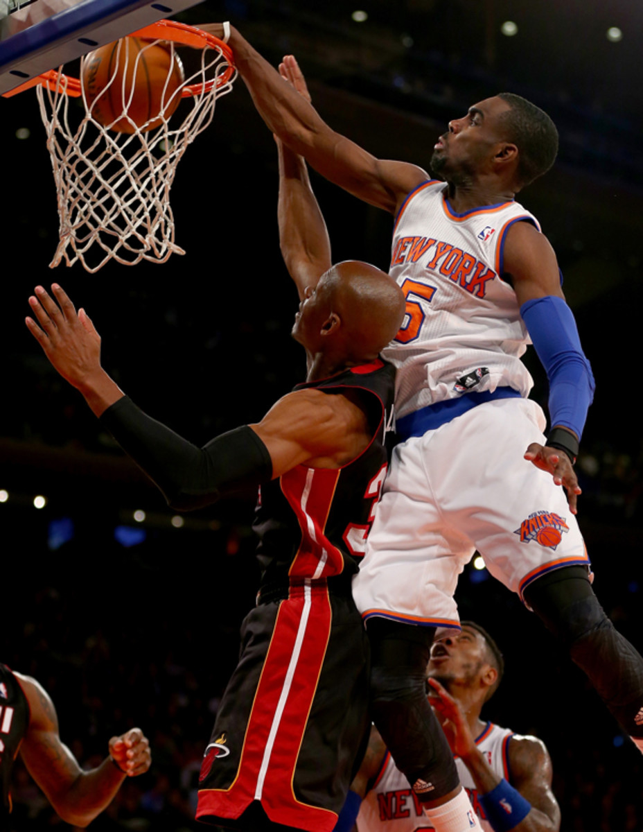 Video: Knicks' Tim Hardaway Jr. skies over Heat's Ray Allen for putback ...